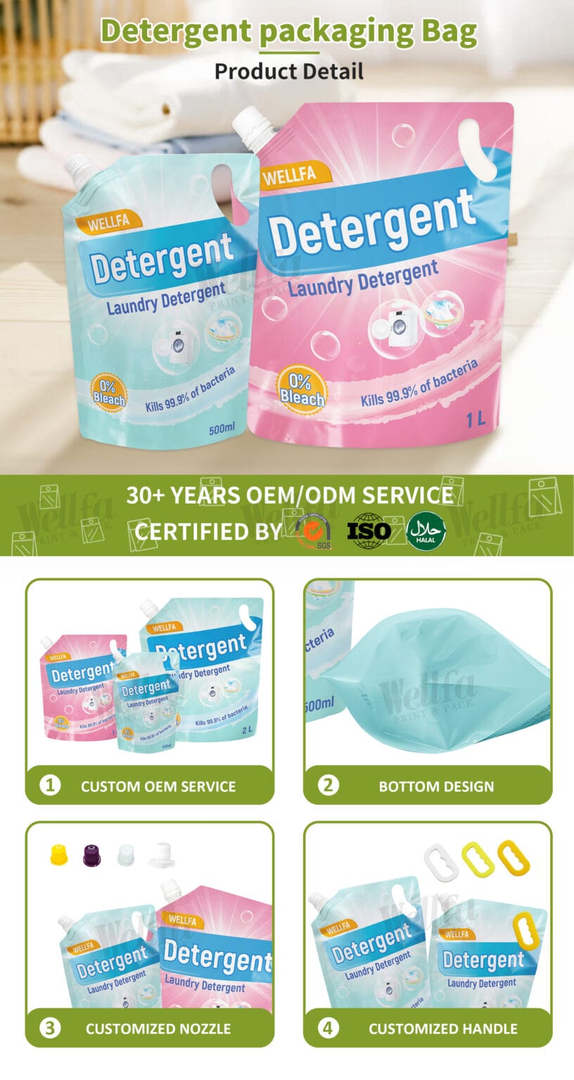 Pouches With Spout:Custom 250ml 500ml 650ml Laundry Detergent Shampoo ...